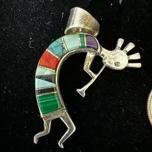 touch if santa fe | Jewelry | Vtg Kokopelli Native American Pendant ...